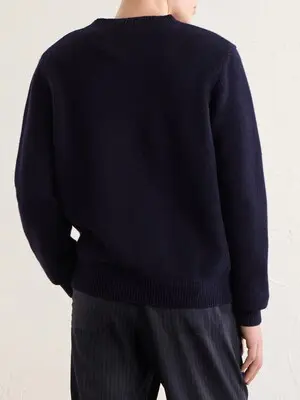 A.p.c. Wool Intarsia Logo Sweater - Blue