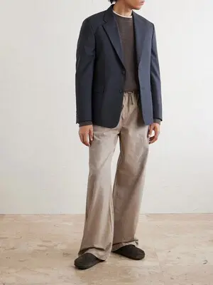 Acne Studios Wide-leg Paint-splattered Cotton-twill Trousers