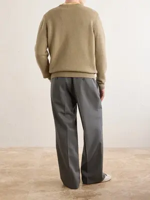 A.p.c. Edmond Logo-intarsia Wool Sweater - Neutrals