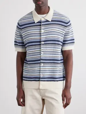 Nn07 Nolan Striped Organic Cotton Polo Shirt