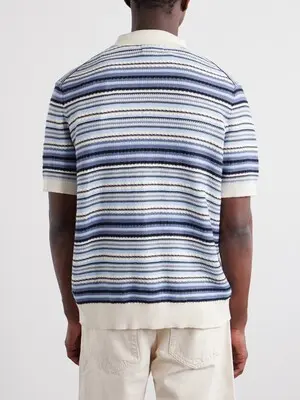 Nn07 Nolan Striped Organic Cotton Polo Shirt