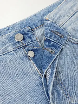 Acne Studios Wide-leg Distressed Denim Shorts