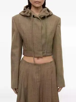 Christopher Esber Plinth Herringbone Hooded Jacket - Brown