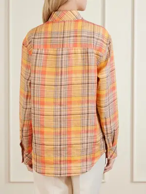 GOD’S TRUE CASHMERE God's True Cashmere Twilight Checked Linen Shirt