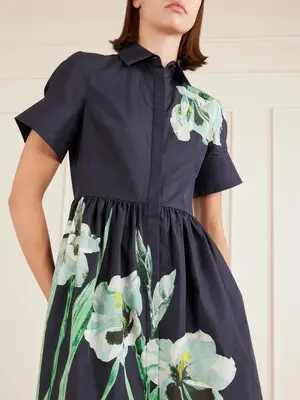 Erdem Floral Print Cotton-blend Poplin Mini Dress