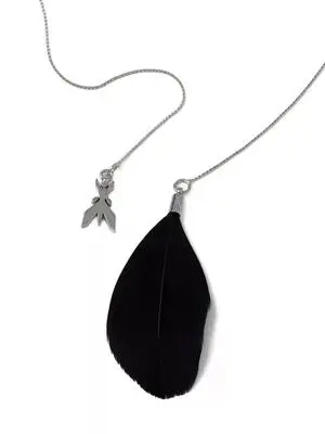 Patrizia Pepe Black -tone Fly Motif Feather Pendant Earrings