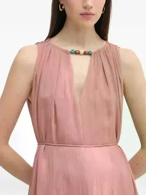 Patrizia Pepe Dusty Embellished V-neck Dress