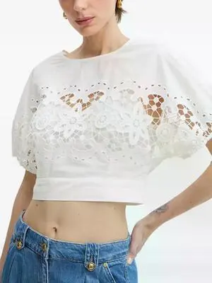 Patrizia Pepe Broderie Anglaise Cropped Top