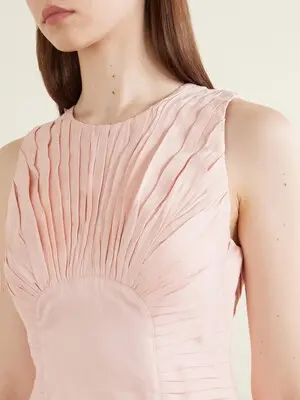 Aje Medea Gathered Linen-blend Mini Dress - Pink
