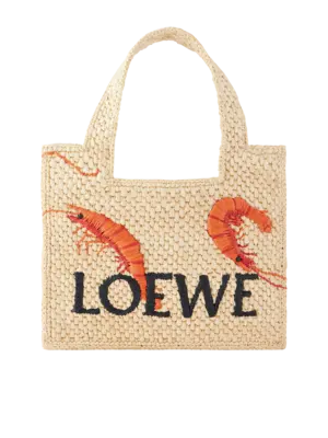 Loewe Embroidered Raffia Tote - Multi