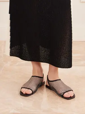 Christopher Esber Minette Crystal-embellished Leather Sandals - Black