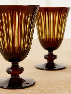 L'Objet Prism Set Of Four Glass Wine Glasses