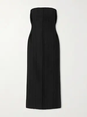 Calvin Klein Strapless Wool Midi Dress