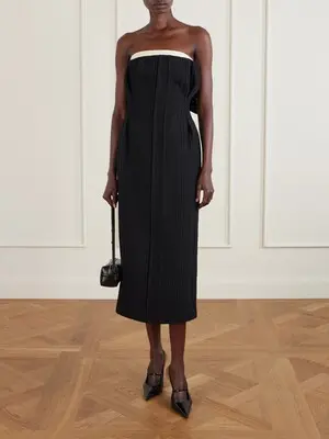 Calvin Klein Strapless Wool Midi Dress