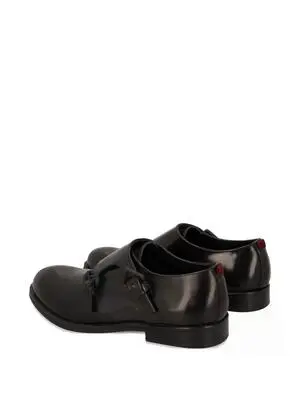 Vintage Double Monk Strap Leather Shoes