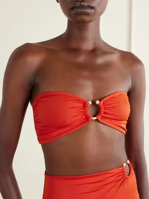 Johanna Ortiz Seawaters Embellished Bikini Top - Orange