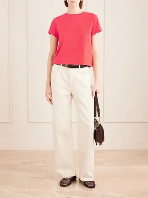 AGOLDE Adine Cropped Organic Cotton-jersey T-shirt - Red