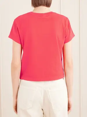 AGOLDE Adine Cropped Organic Cotton-jersey T-shirt - Red