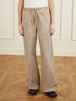 Acne Studios Paint-splatter Cotton-twill Wide-leg Trousers