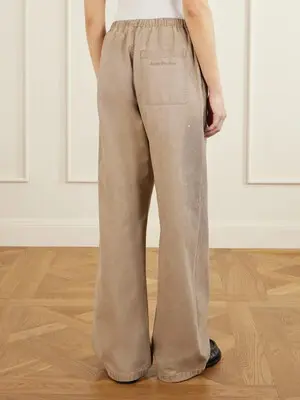 Acne Studios Paint-splatter Cotton-twill Wide-leg Trousers