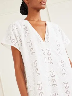 Tove Yuna Embroidered Midi Dress