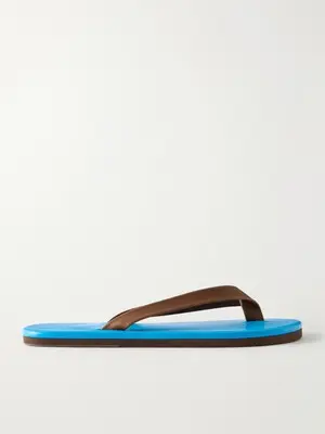 Auralee Leather Flip Flops - Blue