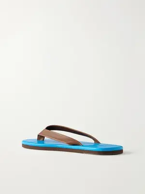 Auralee Leather Flip Flops - Blue