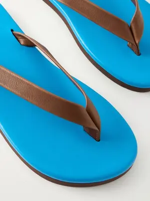 Auralee Leather Flip Flops - Blue