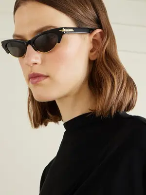 Bottega Veneta Cat-eye Acetate Sunglasses - Black