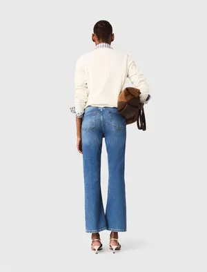 Maje Straight-cut Flare Jeans With Clover Detail