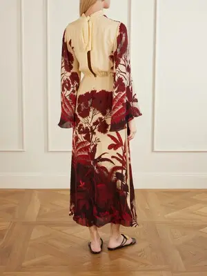 Johanna Ortiz Maiden Voyage Floral-print Silk Georgette Midi Dress