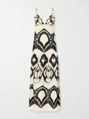 Johanna Ortiz Zea Palm Printed Cotton-poplin Maxi Dress - Neutrals