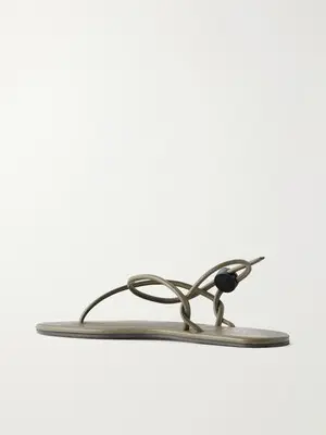 JAMIE HALLER String Theory" Leather Thong Sandals - Green
