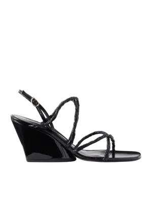 Proenza Schouler Twist Slant Wedge Sandals - Black
