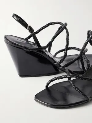 Proenza Schouler Twist Slant Wedge Sandals - Black
