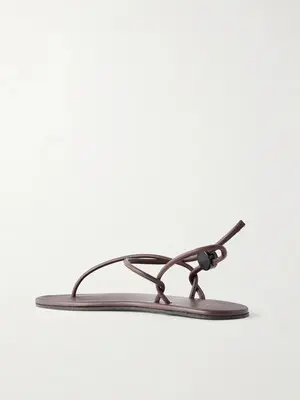JAMIE HALLER String Theory Leather Thong Sandals - Brown