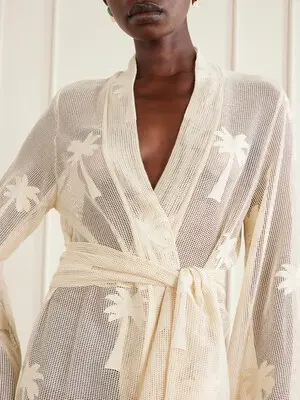 Johanna Ortiz Palm & Soul Printed Cotton-mesh Coverup
