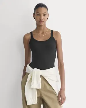Everlane Ribbed Cotton Tank Top - Black