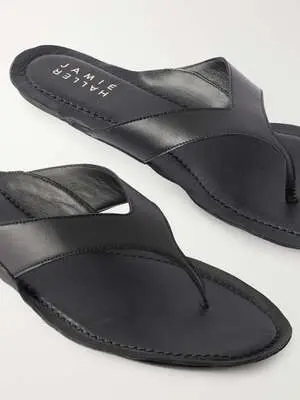JAMIE HALLER The San Diego Leather Thong Sandals - Black