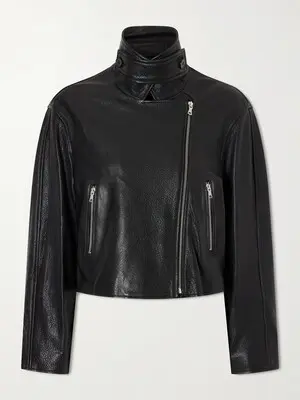 Nour Hammour Varda Full-grain Leather Biker Jacket