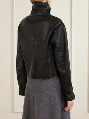 Nour Hammour Varda Full-grain Leather Biker Jacket