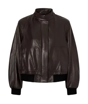 Nour Hammour Rios Leather Bomber Jacket