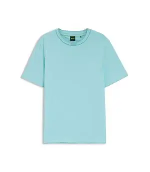 BOSS Cotton T-shirt With Logo Crew Neck - Light Blue