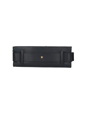 Balmain Anthem Clutch With Gold Buckle - Black