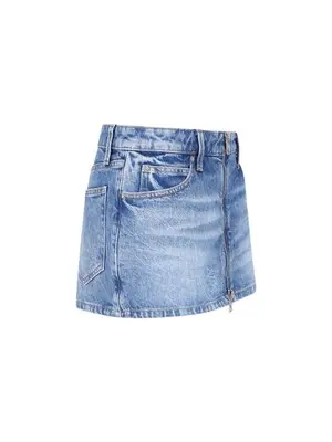 Alexander Wang Denim Mini Zip Skirt
