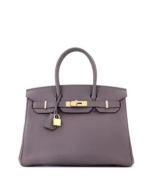Hermès Birkin 30 Handbag Grey Togo With Gold Hardware - Etain