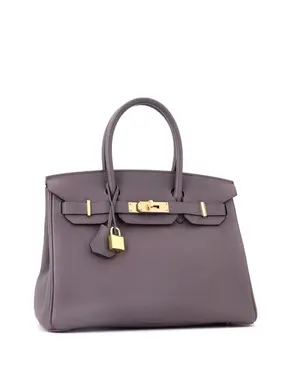 Hermès Birkin 30 Handbag Grey Togo With Gold Hardware - Etain
