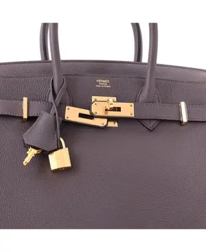 Hermès Birkin 30 Handbag Grey Togo With Gold Hardware - Etain