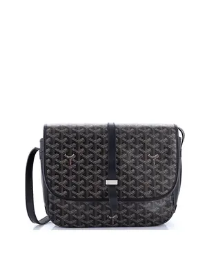 Goyard Mm Belvedere Ii Messenger Bag Coated Canvas - Black