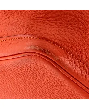 Hermès 36 Garden Party Tote Leather With Printed Interior - Orange